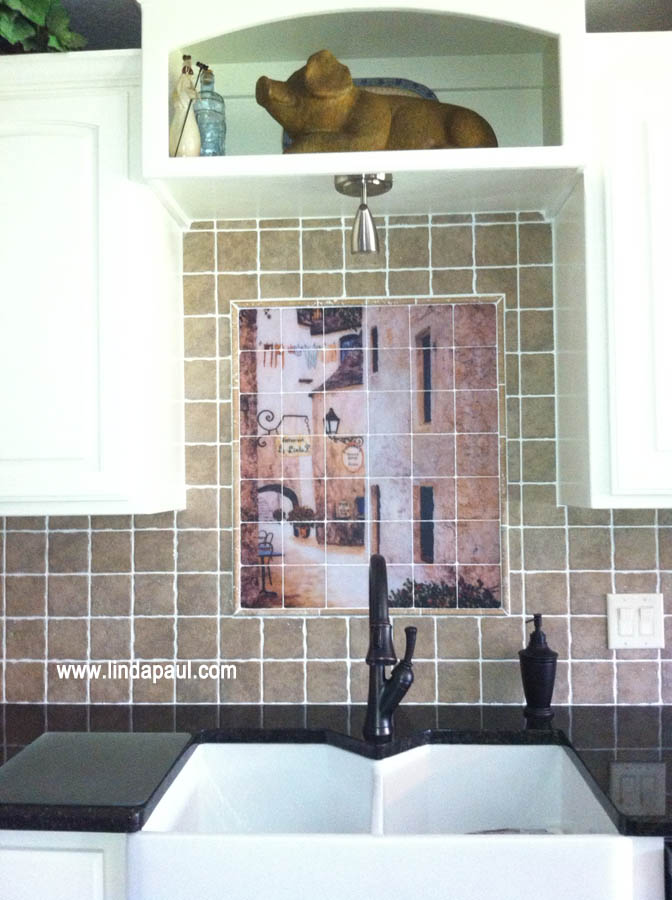 French Decor backsplashes - French bistro cafe - stone tile murals of ...