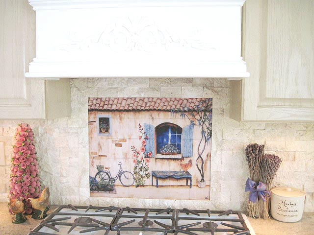 French Country Kitchen Backsplash - tiles, wall murals