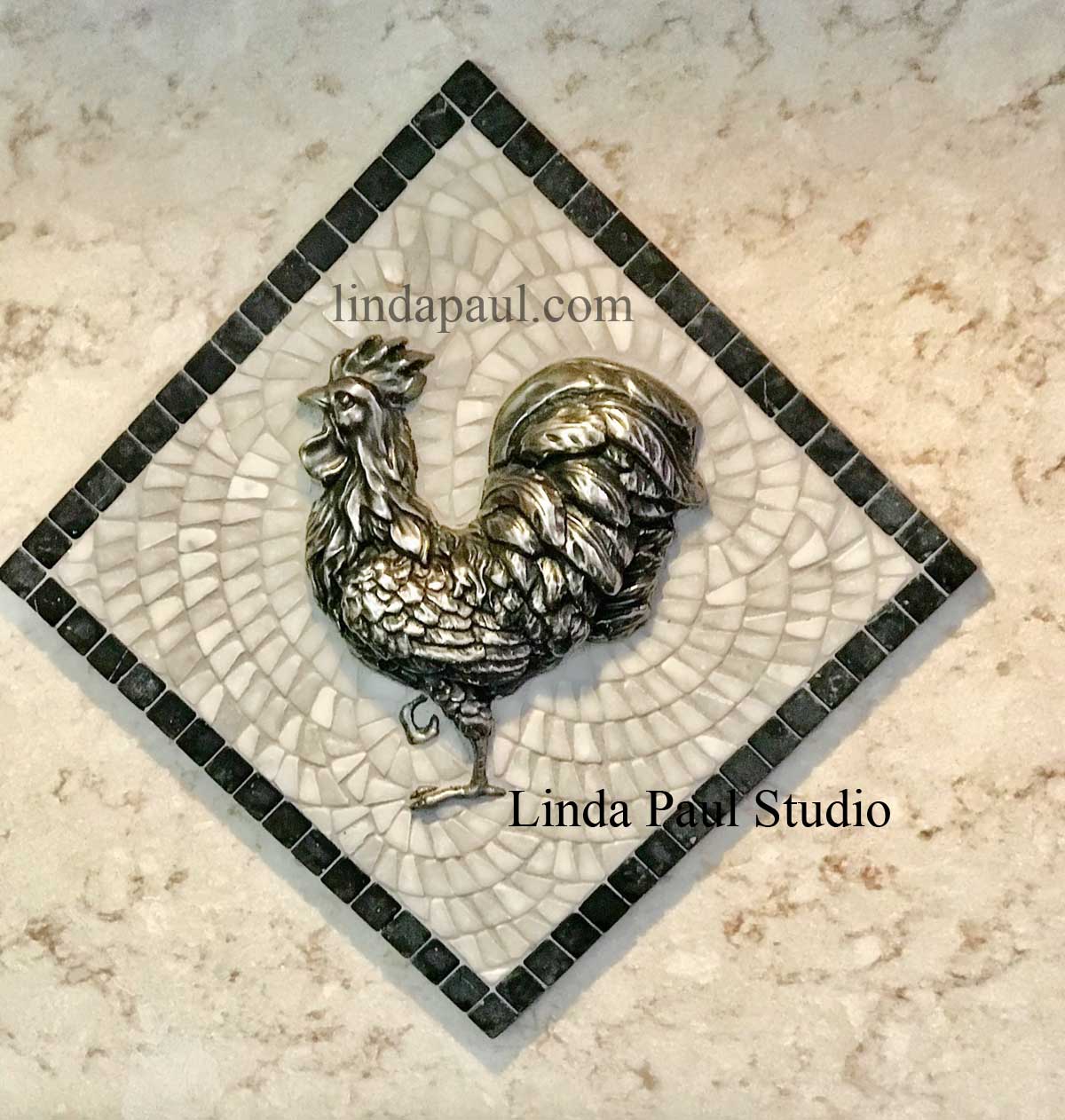 Rooster Tile Medallion French Country Kitchen Backsplash Ideas