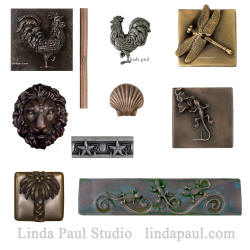 Decorative Tile Inserts - Metal Accent Tiles and Overlays