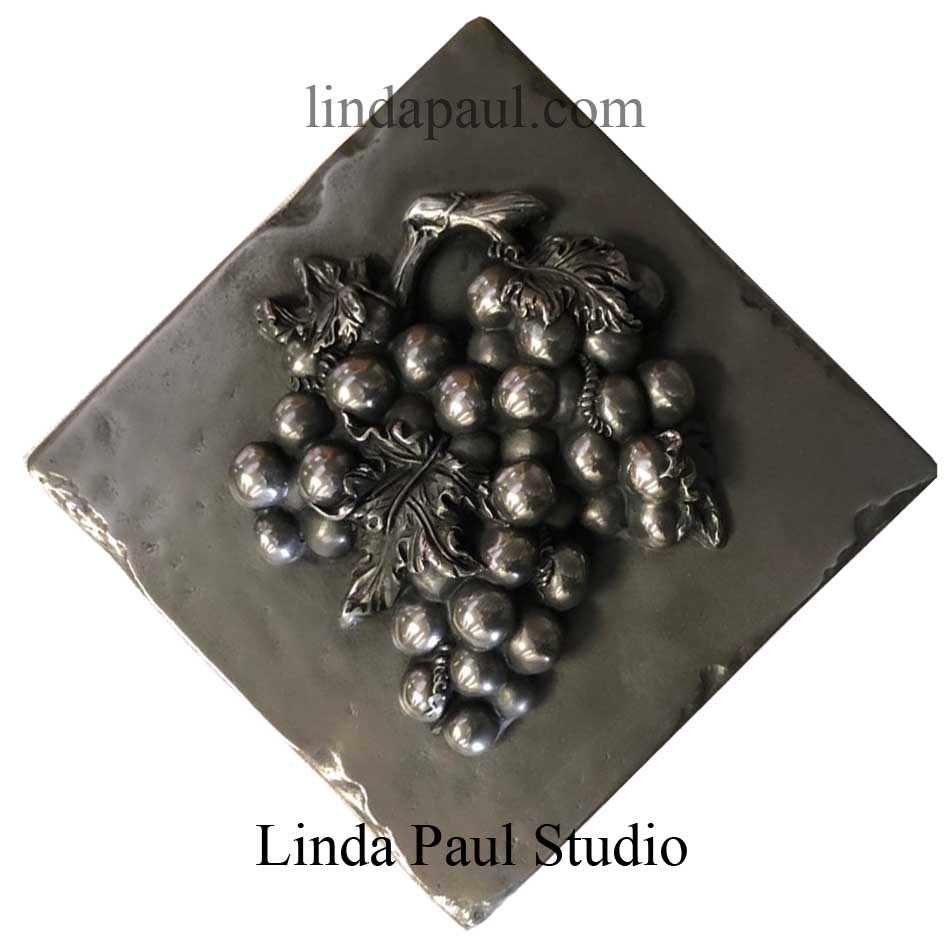 Kitchen Grape Tiles Metal Backsplash Accents of Grapes