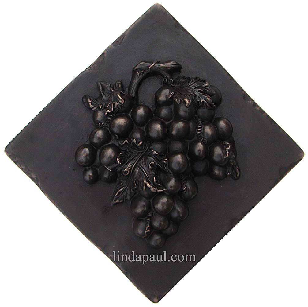 Kitchen Grape Tiles Metal Backsplash Accents of Grapes