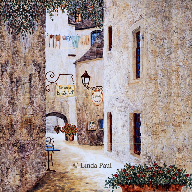 French Decor backsplashes - French bistro cafe - tile murals of France