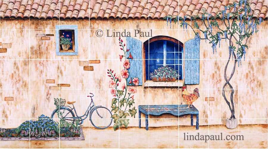 French Country Kitchen Backsplash - tiles, wall murals